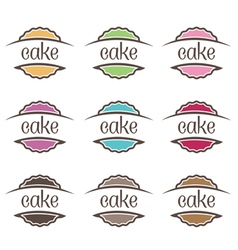 Set of cakes stickers Royalty Free Vector Image