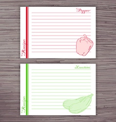 Recipe card Kitchen note blank template Royalty Free Vector