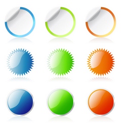 Set of round stickers and labels with rope Vector Image