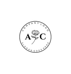 Initial ac letters botanical feminine logo Vector Image