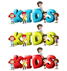 Three kids jumping rope Royalty Free Vector Image
