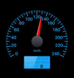Speedometer 160 km per hour outline flat Vector Image