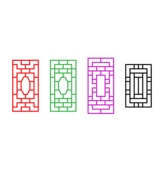 Chinese rectangle window frame with islamic linear