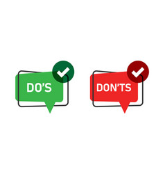 Dos and donts sign icon in transparent style like Vector Image
