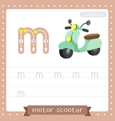 Letter m uppercase and lowercase tracing practice Vector Image