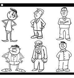 Angry guy cartoon coloring page Royalty Free Vector Image