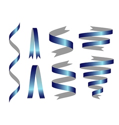 Empty blue ribbon isolated Royalty Free Vector Image