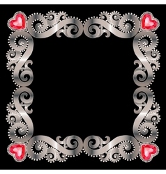 Elegant luxury vintage silver floral frame Vector Image