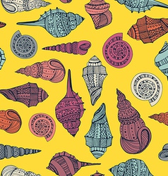 Seashell seamless pattern Royalty Free Vector Image