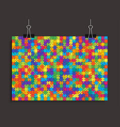 Puzzle jigsaw frame background banner or blank Vector Image