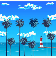 Sea beach realistic background Royalty Free Vector Image