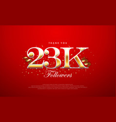 23k gold number thanks for followers posters Vector Image