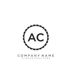 Ac initial handwriting logo design Royalty Free Vector Image