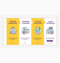 Distance learning components onboarding template Vector Image