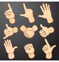 Hand sign cartoon Royalty Free Vector Image - VectorStock