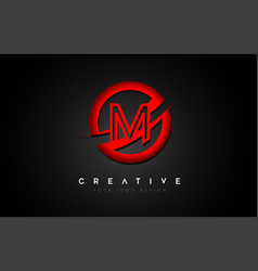 Letter r logo with a red circle swoosh design Vector Image