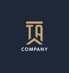 Ta initial wedding monogram logo Royalty Free Vector Image
