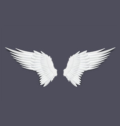 Angel or bird wings with feathers realistic Vector Image