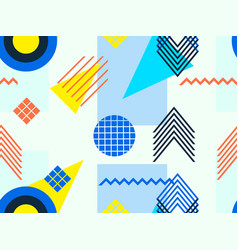 Memphis seamless pattern asymmetrical geometric Vector Image