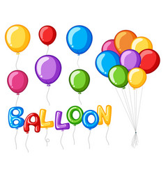 Background design with balloons and word Vector Image