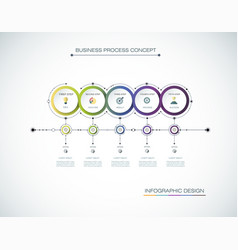Process flow infographic 5 steps graphic diagram Vector Image