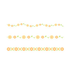 Cute floral page divider doodle simple flower Vector Image