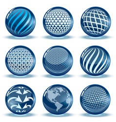 Transparent blue sphere globe Royalty Free Vector Image