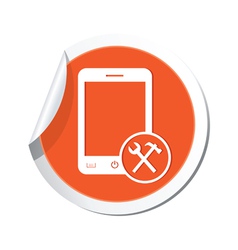 Phone tools icon orange sticker Royalty Free Vector Image