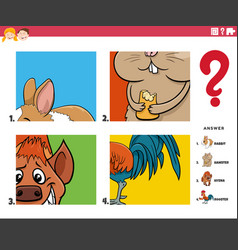 Guess animal characters educational task Vector Image