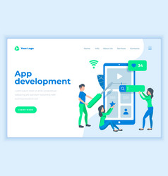 Landing page template mobile advertisement concept