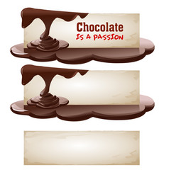 Set realistic vertical chocolate banners Vector Image