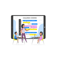 Children coding Royalty Free Vector Image - VectorStock