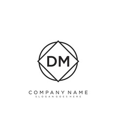 Dm initial handwriting logo with circle template Vector Image
