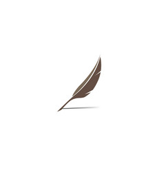 Plume write quill logo design Royalty Free Vector Image