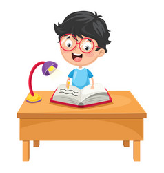 Kid writing Royalty Free Vector Image - VectorStock