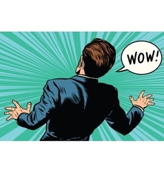 Hyper expressive reaction cartoon man face comic Vector Image