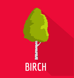 Birch leaf icon flat style Royalty Free Vector Image