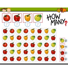 Counting activity with food objects Royalty Free Vector