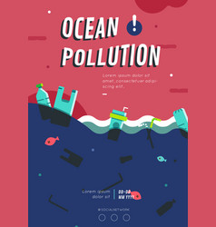 Ocean pollution poster layout Royalty Free Vector Image