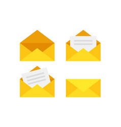 Email icon yellow paper envelope letter template Vector Image
