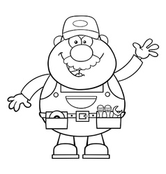 Waving Mechanic Cartoon Royalty Free Vector Image