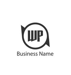 Initial letter wp logo template design Royalty Free Vector