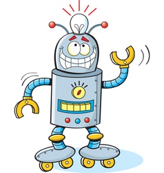 Cartoon thinking robot Royalty Free Vector Image