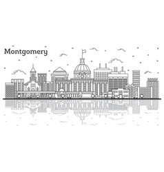 Outline montgomery alabama city skyline Royalty Free Vector