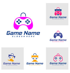 Game shop logo template design Royalty Free Vector Image