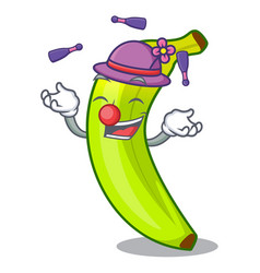 Juggling fruit green bananas isolated on mascot Vector Image