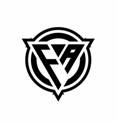 Fa logo with triangle shape and circle Royalty Free Vector