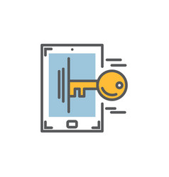 Phone and security key icon Royalty Free Vector Image
