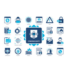 Security solid icon set Royalty Free Vector Image