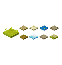 Ground textures game surface and platform square Vector Image